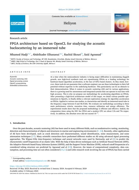 Pdf Fpga Architecture Based On Opencl For Studying The Acoustic