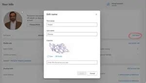 Change Microsoft Account User Name In Windows