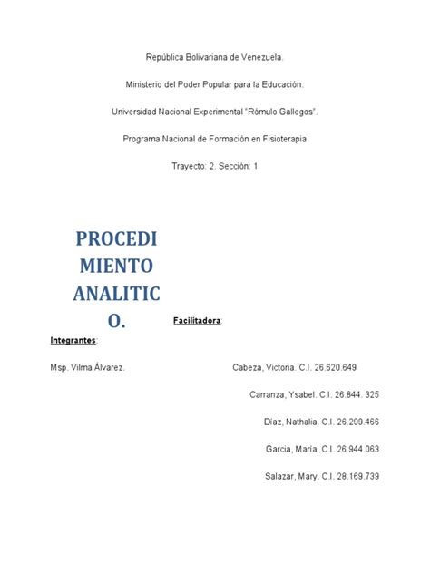 Tema 4 Procedimiento Analitico Pdf Muestreo Estadísticas
