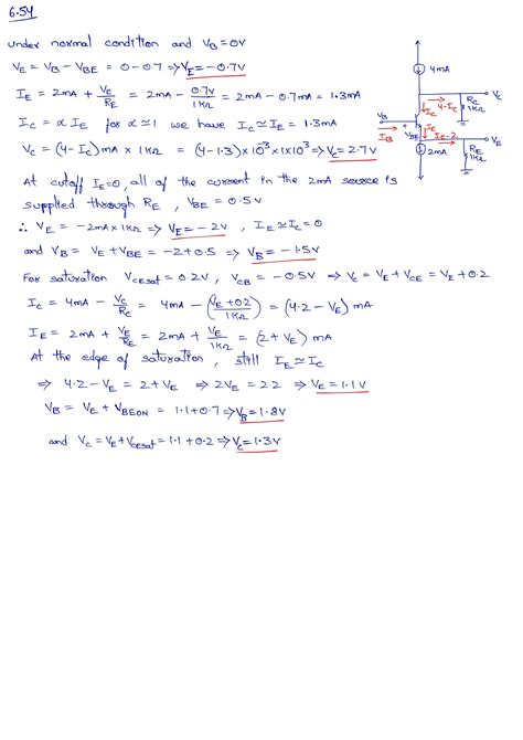 6 54 for the transistor shown in fig p6 54 assume α 1 and vbe 0 5 v