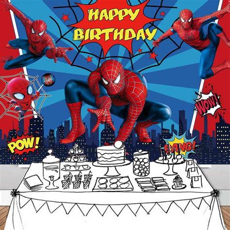 Spiderman Birthday Background
