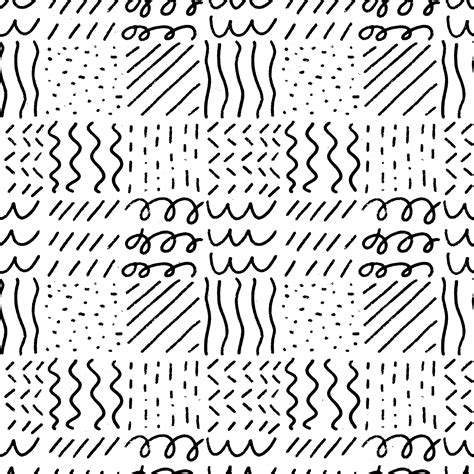 Scribbled Monochrome Patchwork Geometric Seamless Pattern 14400779 Vector Art At Vecteezy