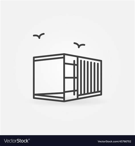 Opened Container Transportation Concept Outline Vector Image