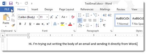 How To Send A Word Document As The Body Of An Email Message