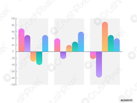 Positive And Negative Gradient Infographic Chart Design Template Macro Indicators Stock Vector