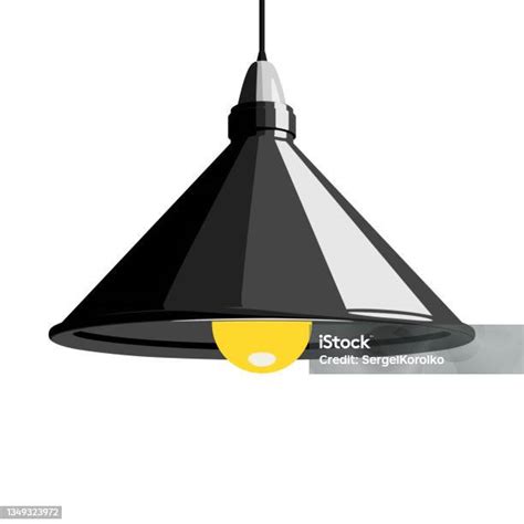 펜던트 램프 천장 램프 또는 매달려 램프 인테리어 디자인 요소 흰색 배경에 격리된 벡터 그림 팬던트 조명에 대한 스톡 벡터 아트