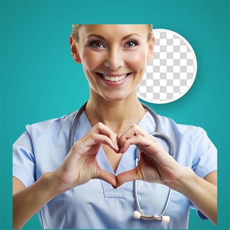 Premium Psd A Professional Nurse Demonstrating The Shape Of Her Hands