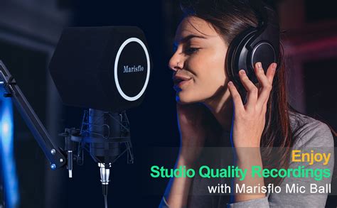 Professional Microphone Isolation Ball With 2 Layered Pop Filter High Density Foam