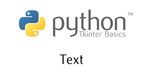 Tkinter Basics The Text Widget YouTube