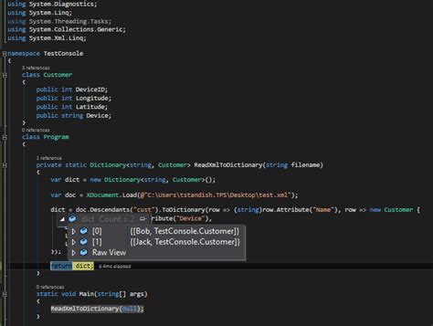 C Dictionary Linq To Xml Query Stack Overflow