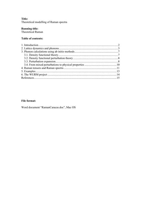 Pdf Theoretical Modelling Of Raman Spectra