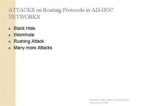 Collaborative Attacks On Routing Protocols In Ad Hoc