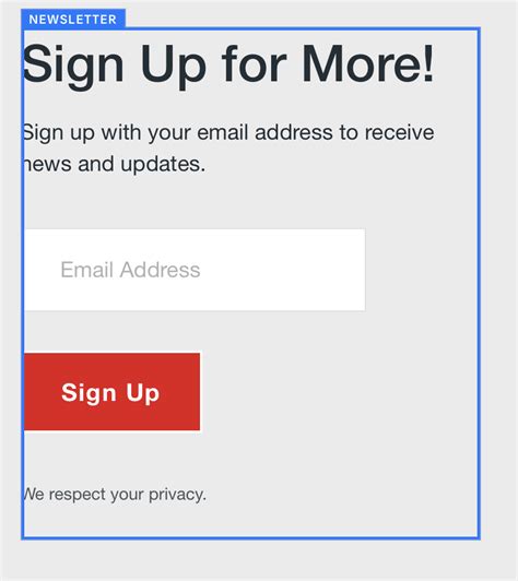 Edit The Look Of The Newsletter Sign Up Box Customize With Code