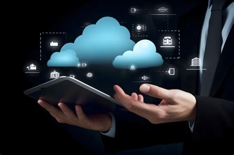 Premium Ai Image Cloud Data Storage Cloud Computing And Data Transfer