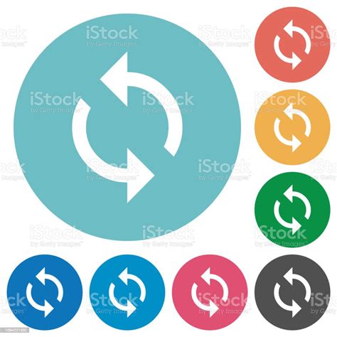Programming Loop Flat Round Icons Stock Illustration Download Image