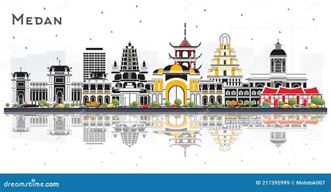 Medan Indonesia City Map In Retro Style In Golden Color Outline Map