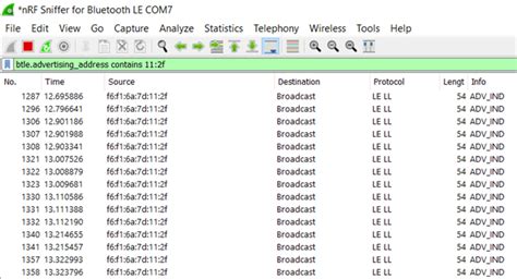 Nrf51dk Sniffer Capturing Advertisement Of Nrf52 Blinky Inconsistency And Missing Packets