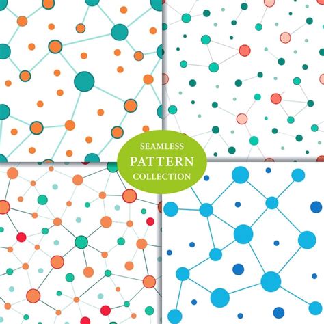 Connected Dots Seamless Pattern Background Design Premium Ai Generated Vector