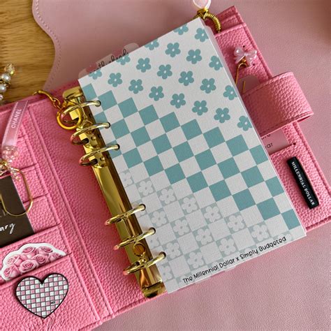 20 Floral Checkered A6 Binder Dashboards The Millennial Dollar X