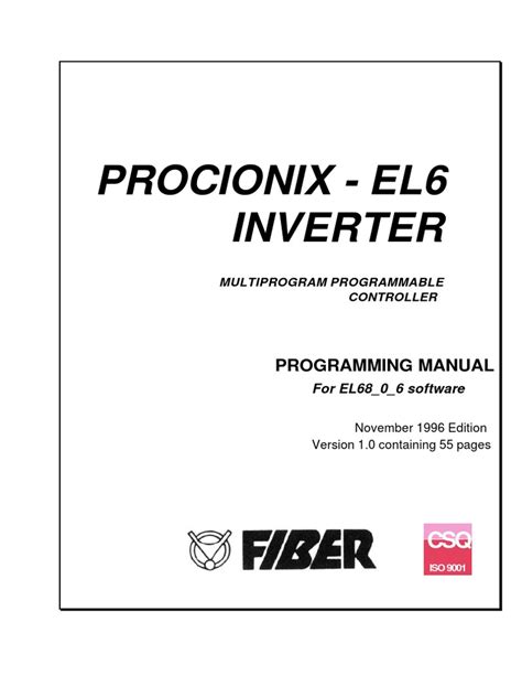 Procionix El6 Inverter Programming Manual Pdf Celsius Temperature Procionix El6 Inverter Programming Manual Pdf Celsius Temperature