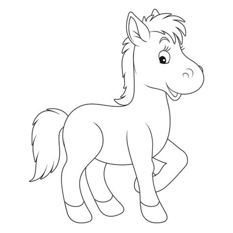 Раскраска Весёлая лошадка для малышей распечатать или скачать