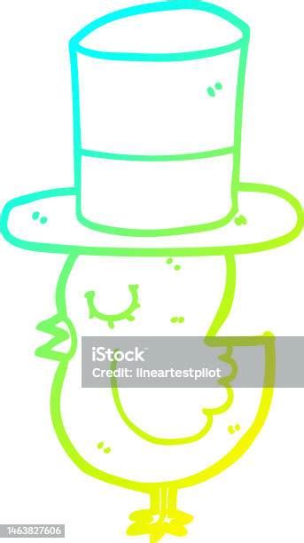 모자를 쓰고 만화 새의 차가운 그라데이션 선 그리기 귀여운에 대한 스톡 벡터 아트 및 기타 이미지 귀여운 그라데이션 낙서