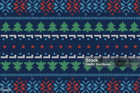 못생긴 스웨터 크리스마스 인사말 카드 Xmas 새해 복 많이 받으세요 벡터 일러스트 레이 션 완벽 한 니트 배경 패턴