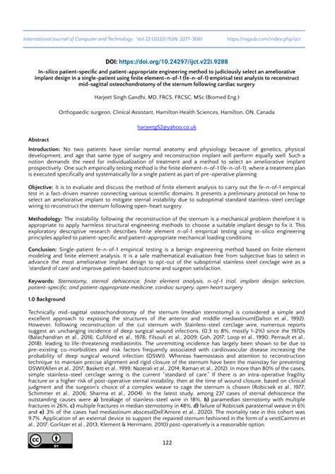 Pdf In Silico Patient Specific And Patient Appropriate Engineering