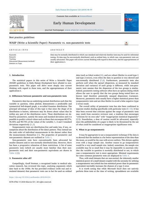 Parametric Vs Non Parametric Tests Pdf DocDroid