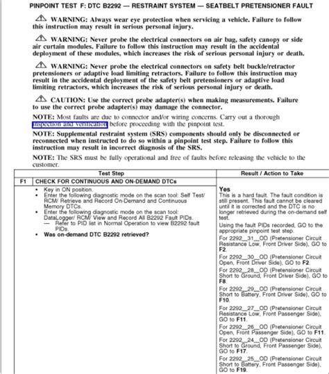 Ford B2292 Code Restraint System Pretensioner Fault Justanswer