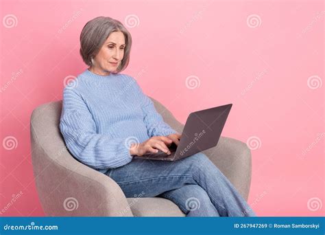 Photo Of Serious Confident Retired Woman Freelancer Entrepreneur