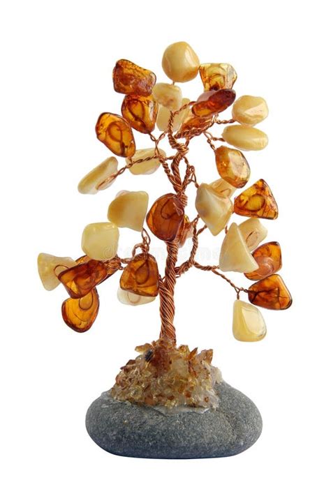 Homemade Tree Made From Glue Wire And Amber Isolated Stock Photo Image Of Fragility