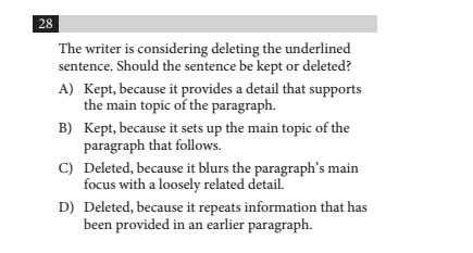 Add Delete Questions On SAT Writing Steps To Answer