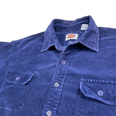 Vintage Navy Dickies Corduroy Shirt Good Piece To Depop