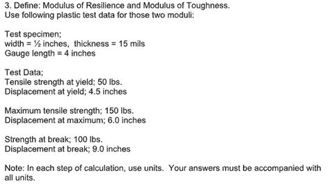 Solved Define Modulus Of Resilience And Modulus Of Chegg Com