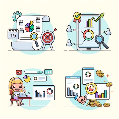 비즈니스 투자 및 금융 성장 투자 수익 Roi 개념 무료 벡터