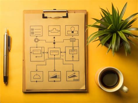 Usiness Process Flowchart On Clipboard Premium Ai Generated Image