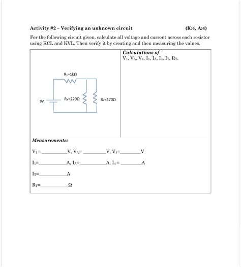 solved activity 2 verifying an unknown circuit k 4