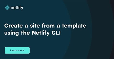 Create A Site From A Template Using The Netlify Cli