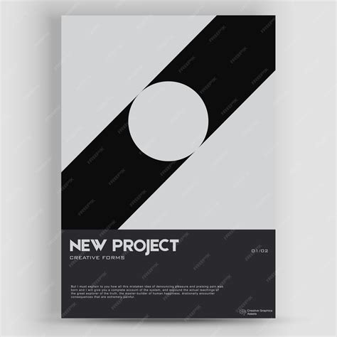 대담한 타이포그래피와 추상적인 기하학적 모양으로 만든 바우하우스 및 스위스 패턴 배경 그래픽 템플릿 프리미엄 벡터