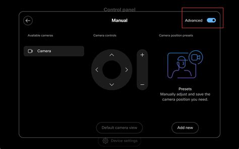 Manually Adjust Camera Settings On Board Desk And Room Series
