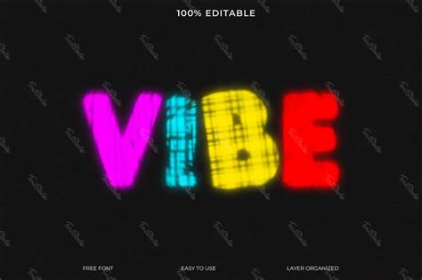 Vibe Font Style Text Effect Photoshop Premium Psd File
