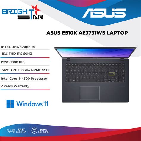 Asus Vivobook Go E510k Aej731ws Intel Celeron N45008gb Ddr4512gb