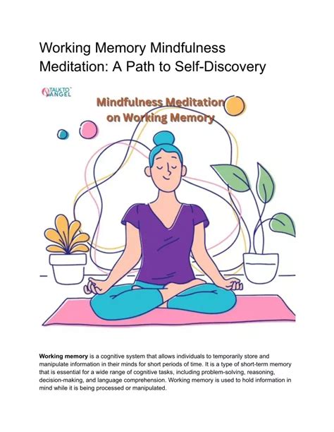 Ppt Working Memory Mindfulness Meditation A Path To Self Discovery July 23 Powerpoint