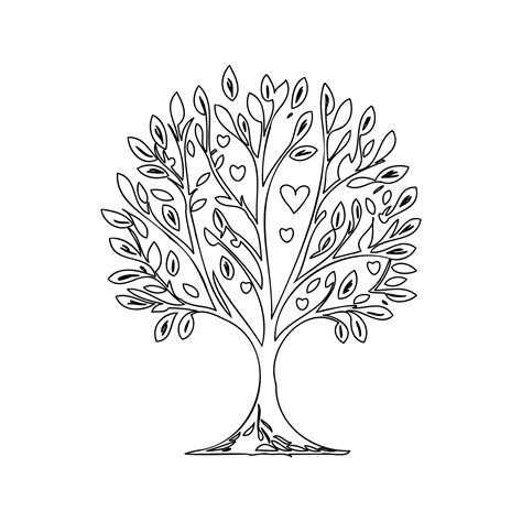 Tree Love Outline Illustration Sketch 48320752 Vector Art At Vecteezy