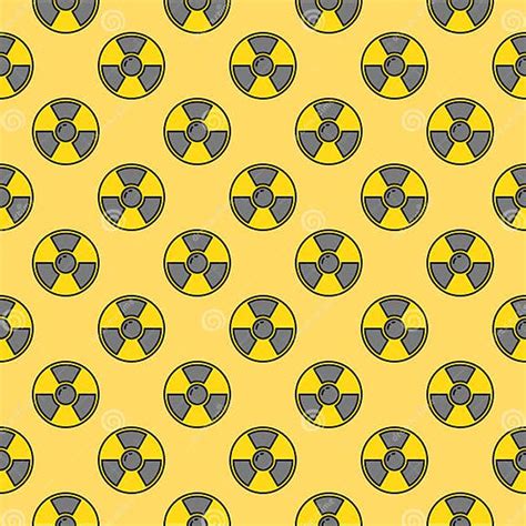 Nuclear Radiation Energy Vector Danger Zone Colored Seamless Pattern