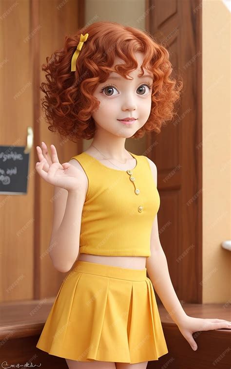 Premium Photo Young Cartoon Girl Character Picture Ai Generated