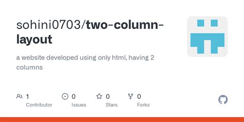 Two Column Layoutindexhtml At Main · Sohini0703two Column Layout