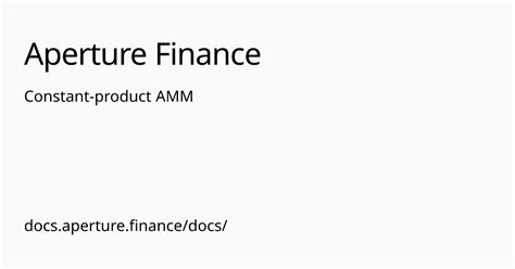 constant product amm aperture finance