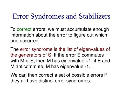 Ppt Quantum Error Correction Powerpoint Presentation Free Download Id183648
